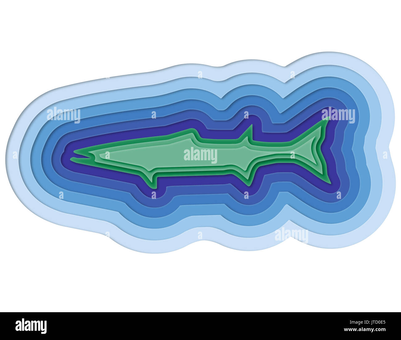 illustration of a layered fish in the sea Stock Photo - Alamy