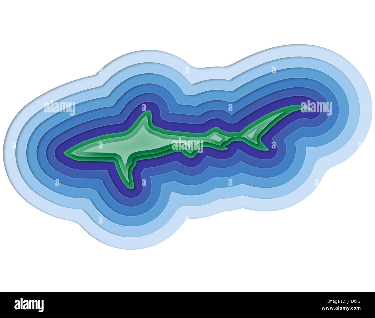 illustration of a layered fish in the sea Stock Photo - Alamy