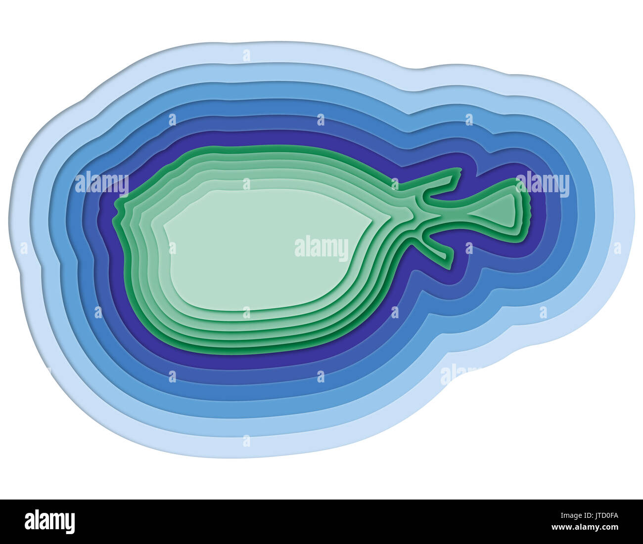 illustration of a layered fish in the sea Stock Photo - Alamy