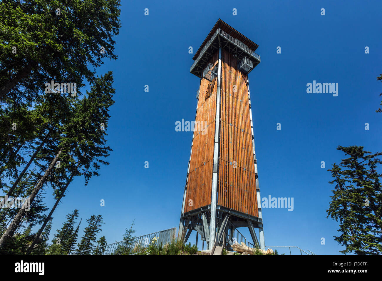 Spicak Mountain and Lookout Tower, Sumava National Park, Czech Republic ...