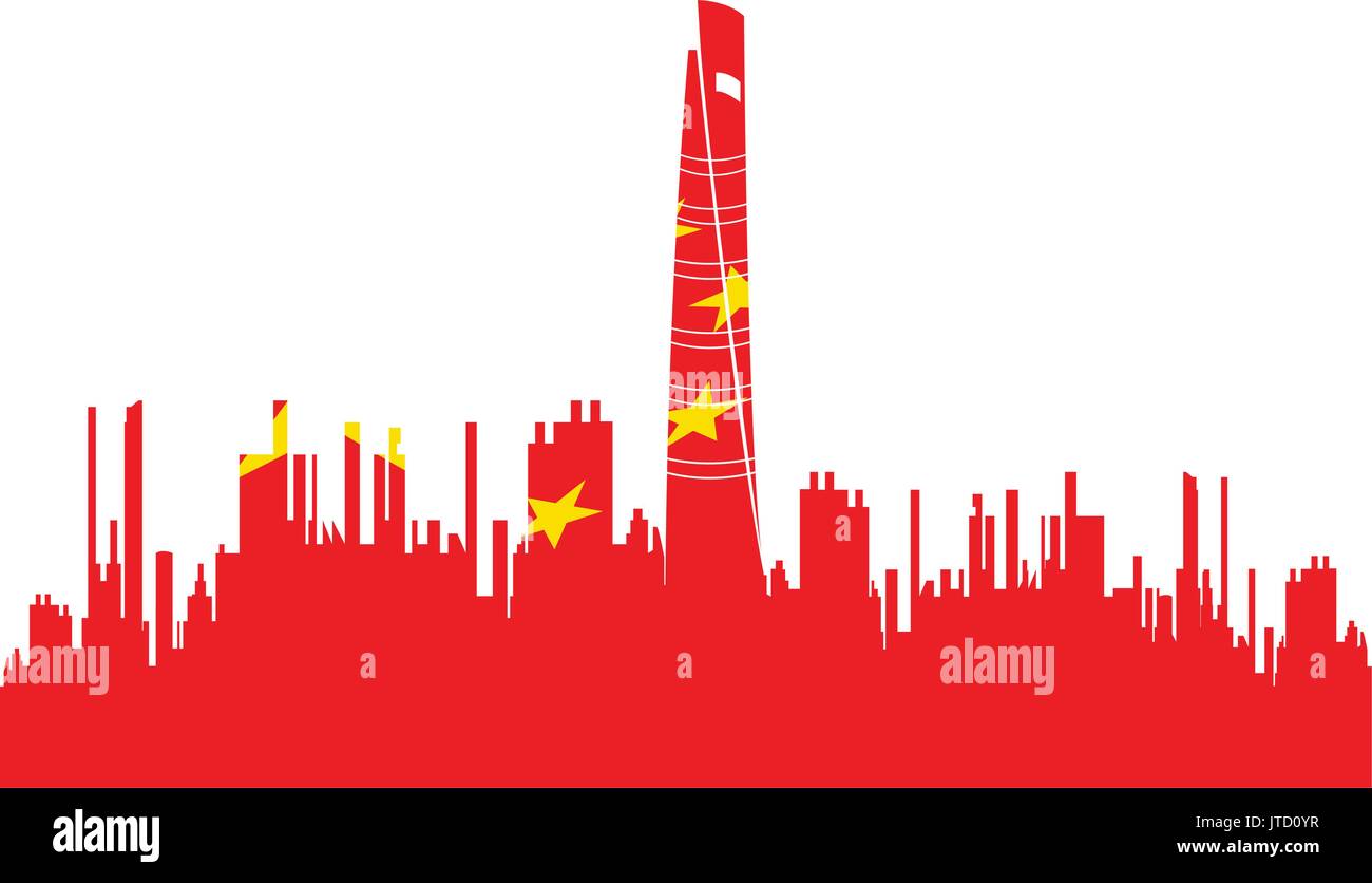 China flag shanghai Stock Vector Images - Alamy