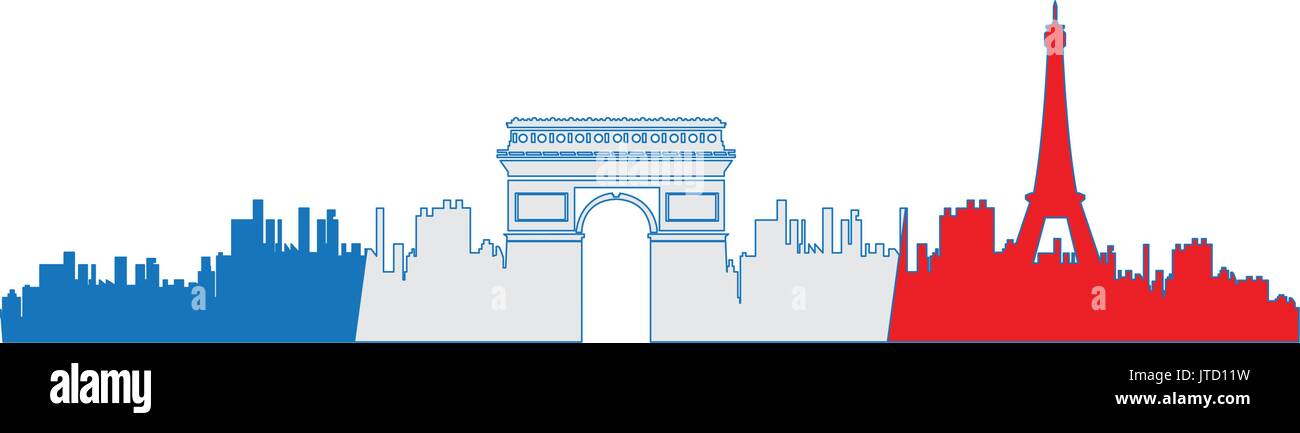 Isolated cityscape of Paris Stock Vector Image & Art - Alamy