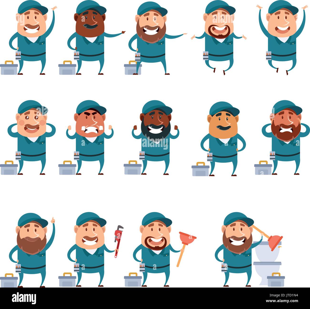 Set of flat plumber icons Stock Vector Image & Art - Alamy