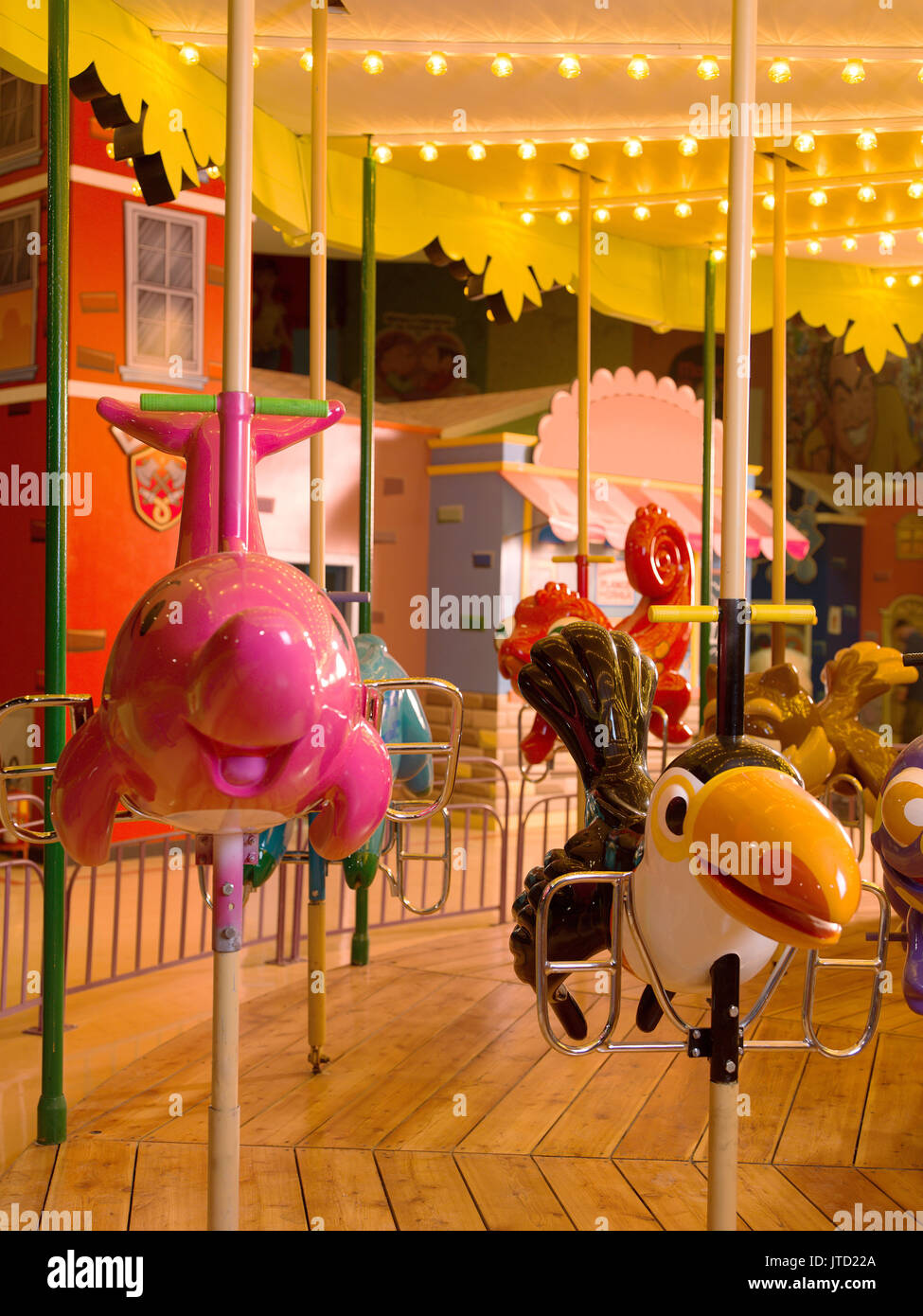 Empty carousel merry go round park attraction Stock Photo - Alamy
