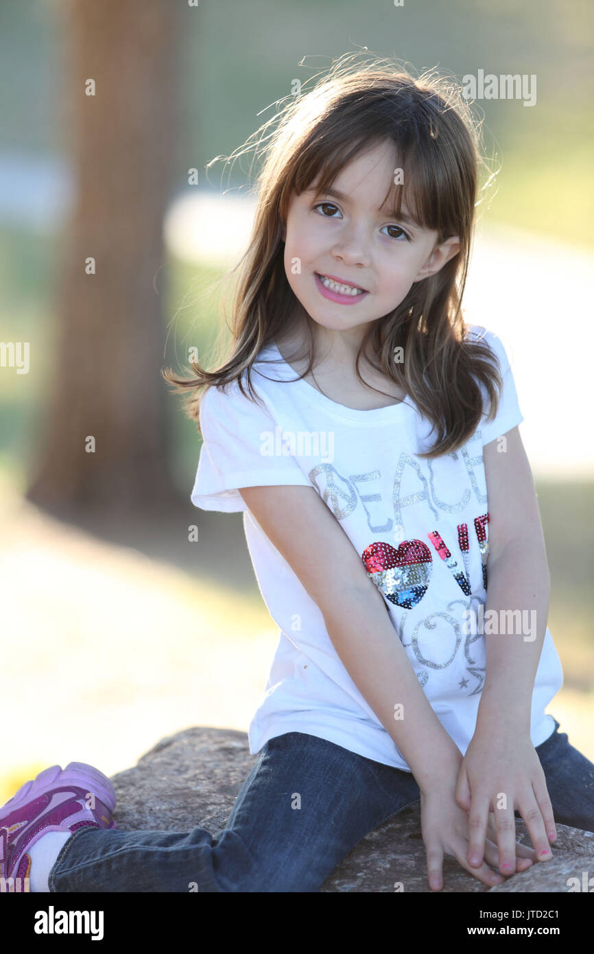 Child, girl; 7 years; Isolated Stock Photo - Alamy
