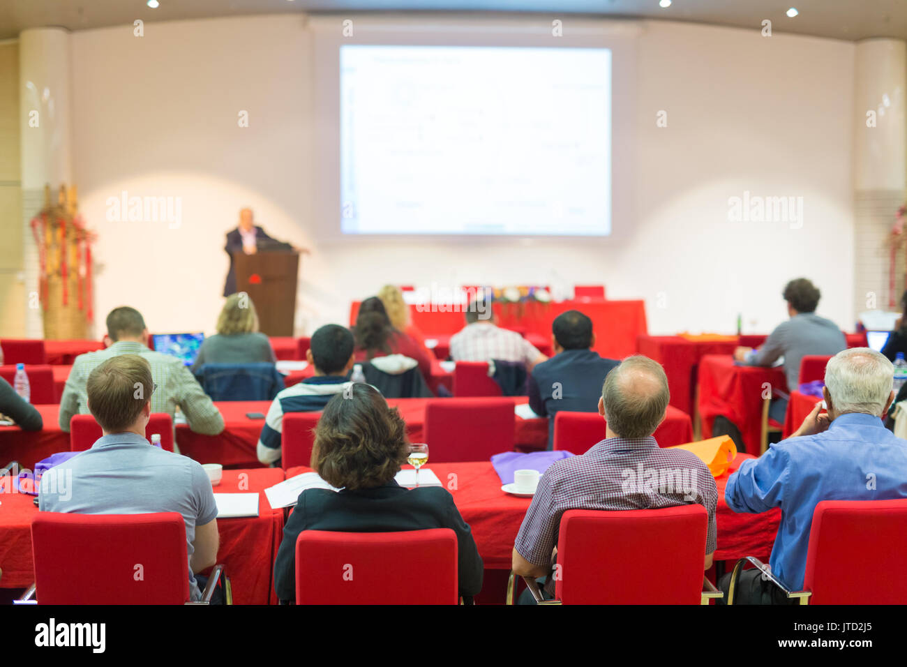 Audience in lecture hall on scientific conference Stock Photo - Alamy