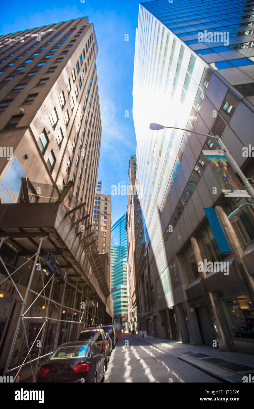 New York Skyscrapers View Upward Stock Photo - Alamy