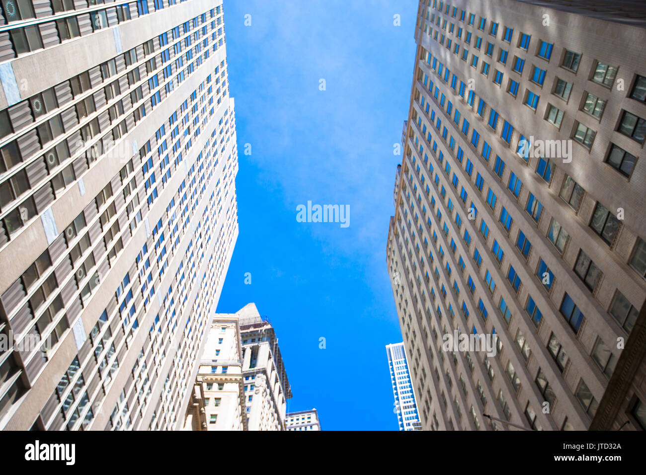 New York Skyscrapers View Upward Stock Photo - Alamy