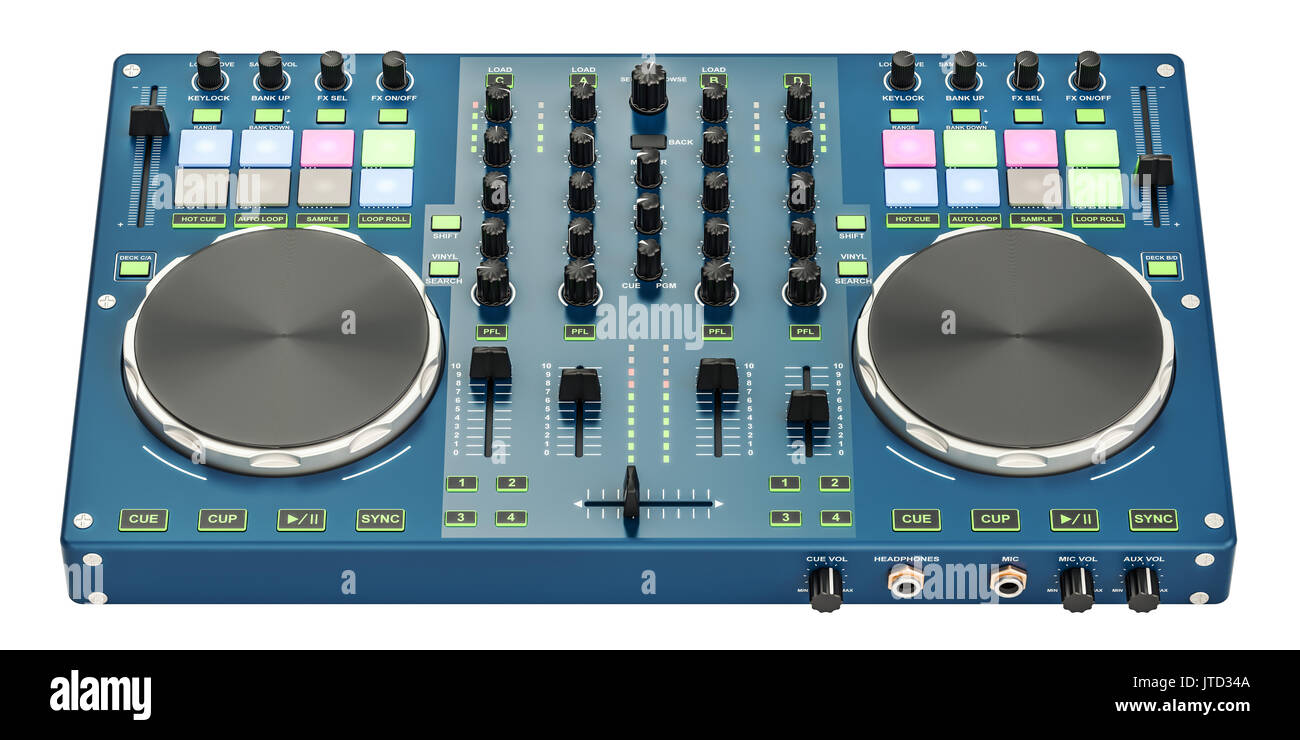 DJ Console, 3D rendering isolated on white background Stock Photo - Alamy