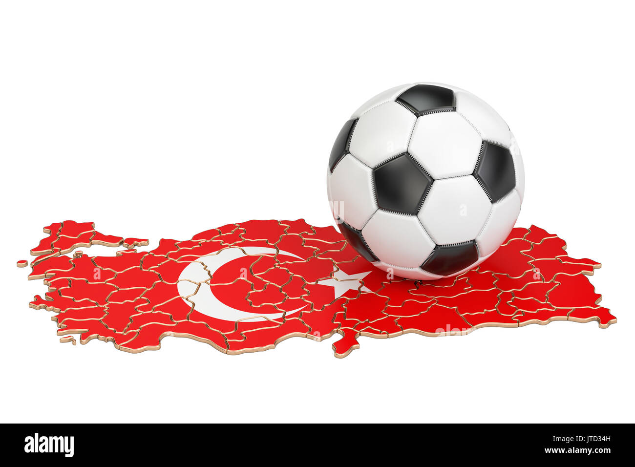 Football ball with map of Turkey concept, 3D rendering Stock Photo - Alamy