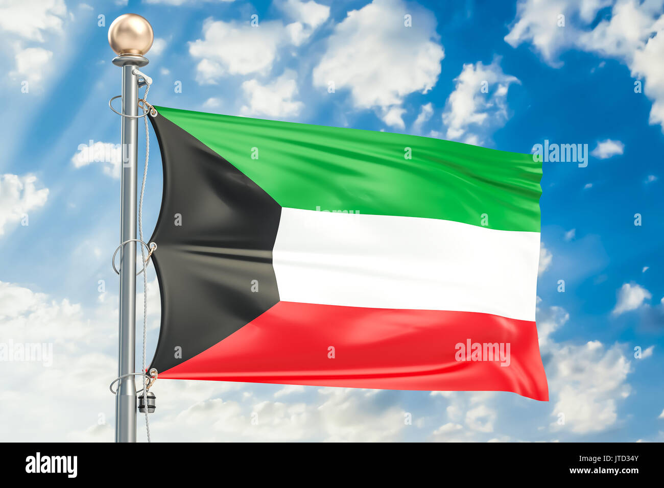 Kuwait waving flag national 3d hi-res stock photography and images - Alamy