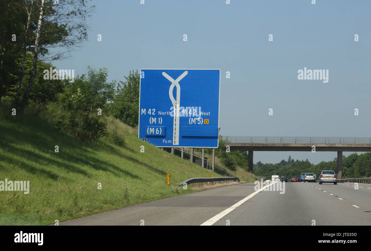 Traffic on M42 Motorway Birmingham West Midlands England Stock Photo ...
