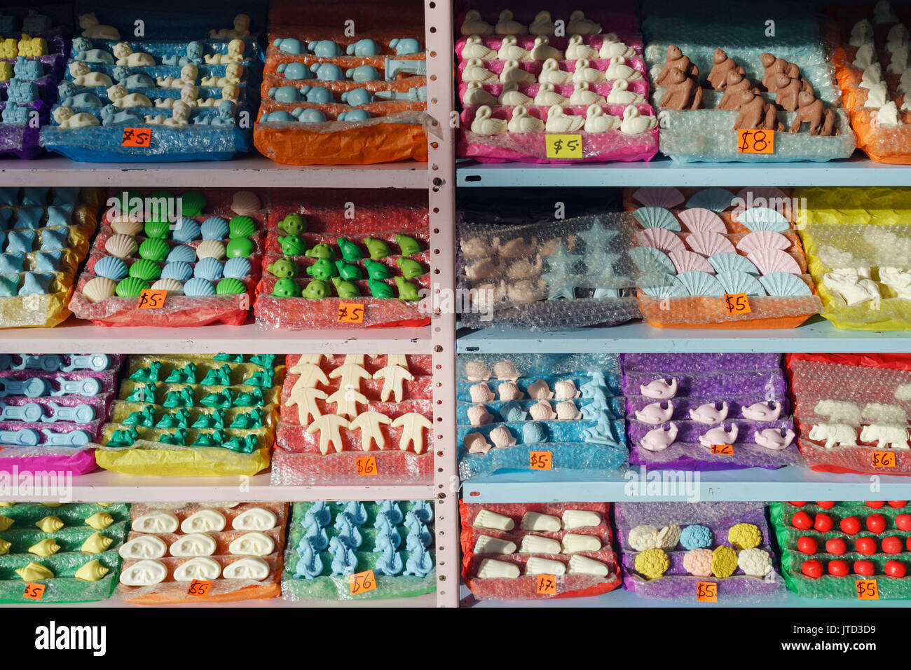 creative bars of soap sold at a family store in Mexico City Stock Photo ...