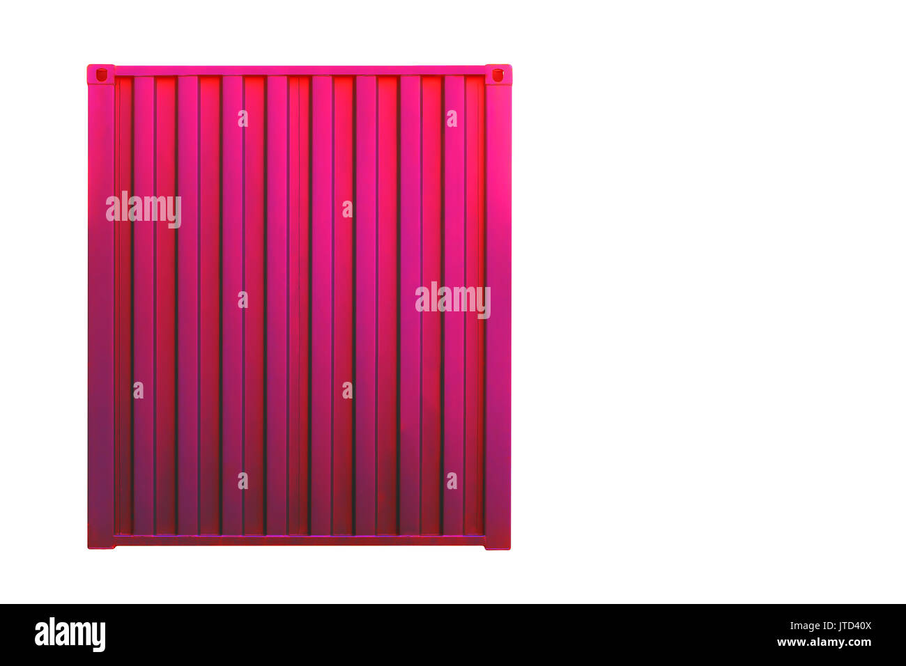 Red cargo container isolated on white background with copy space at the ...