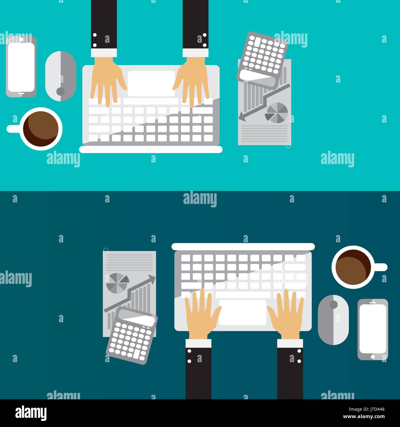 Vector illustration. Flat backgrounds set for Business, Financial Stock ...