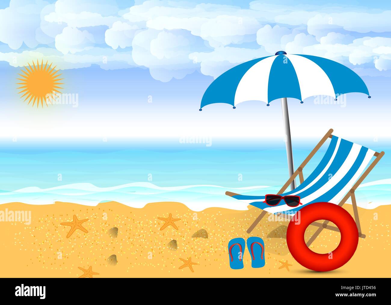 Coastal view sand beach Stock Vector Images - Alamy