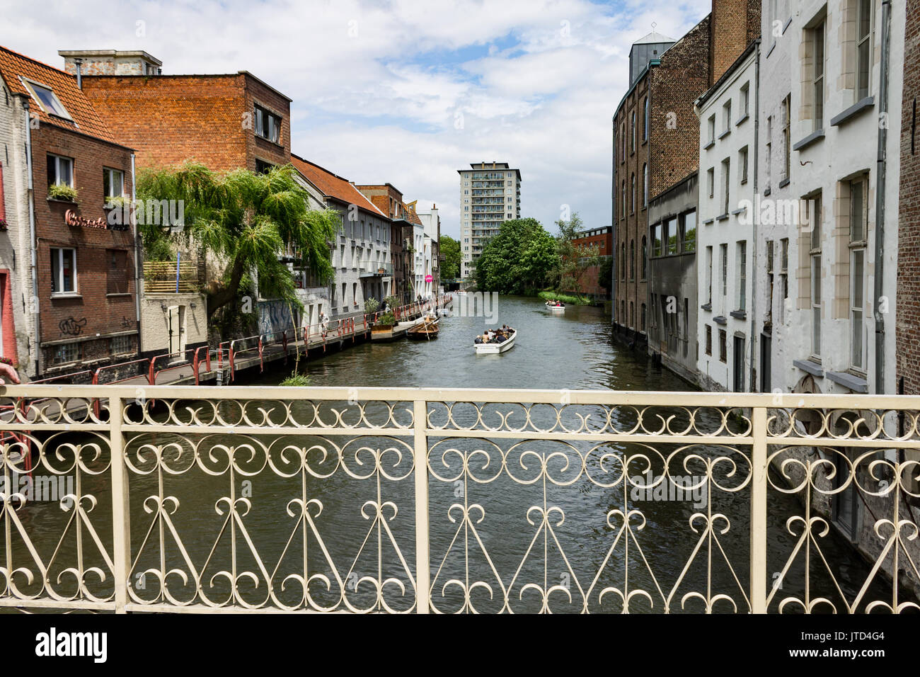 Historical Buildings Ghent Lys River Belgium Stock Photo - Alamy