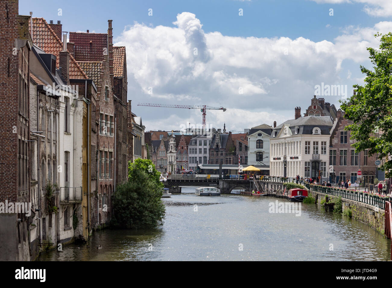 Historical Buildings Ghent Lys River Belgium Stock Photo - Alamy