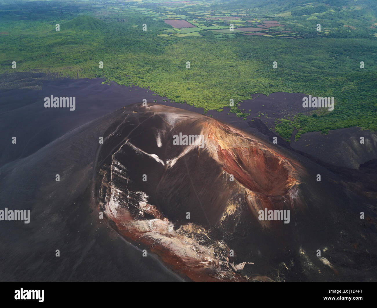 Above view on Cerro negro volcano. Active volcano in Nicaragua Leon ...