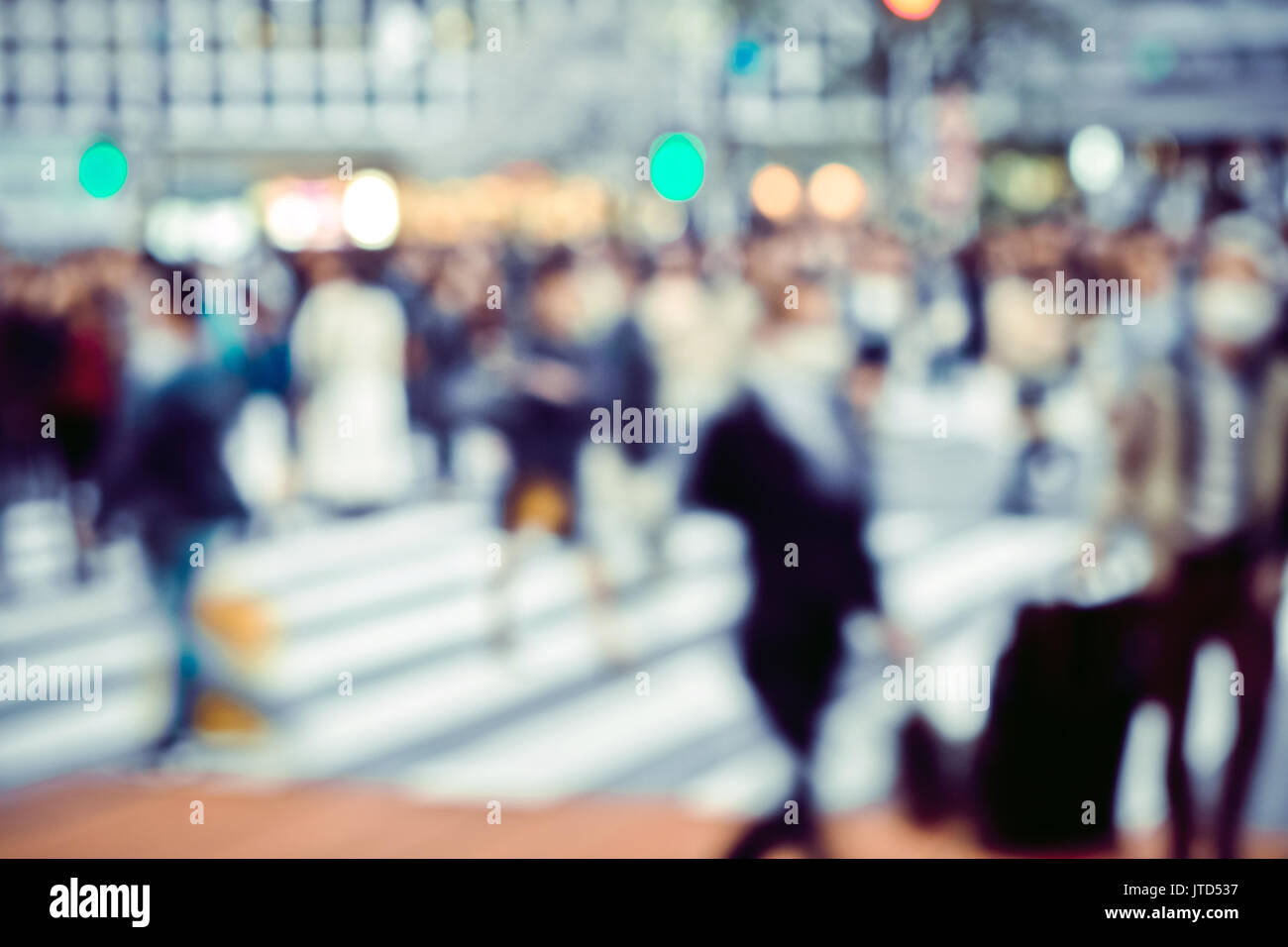 Tokyo street, Out of focus crowd people on crosswalk Stock Photo - Alamy