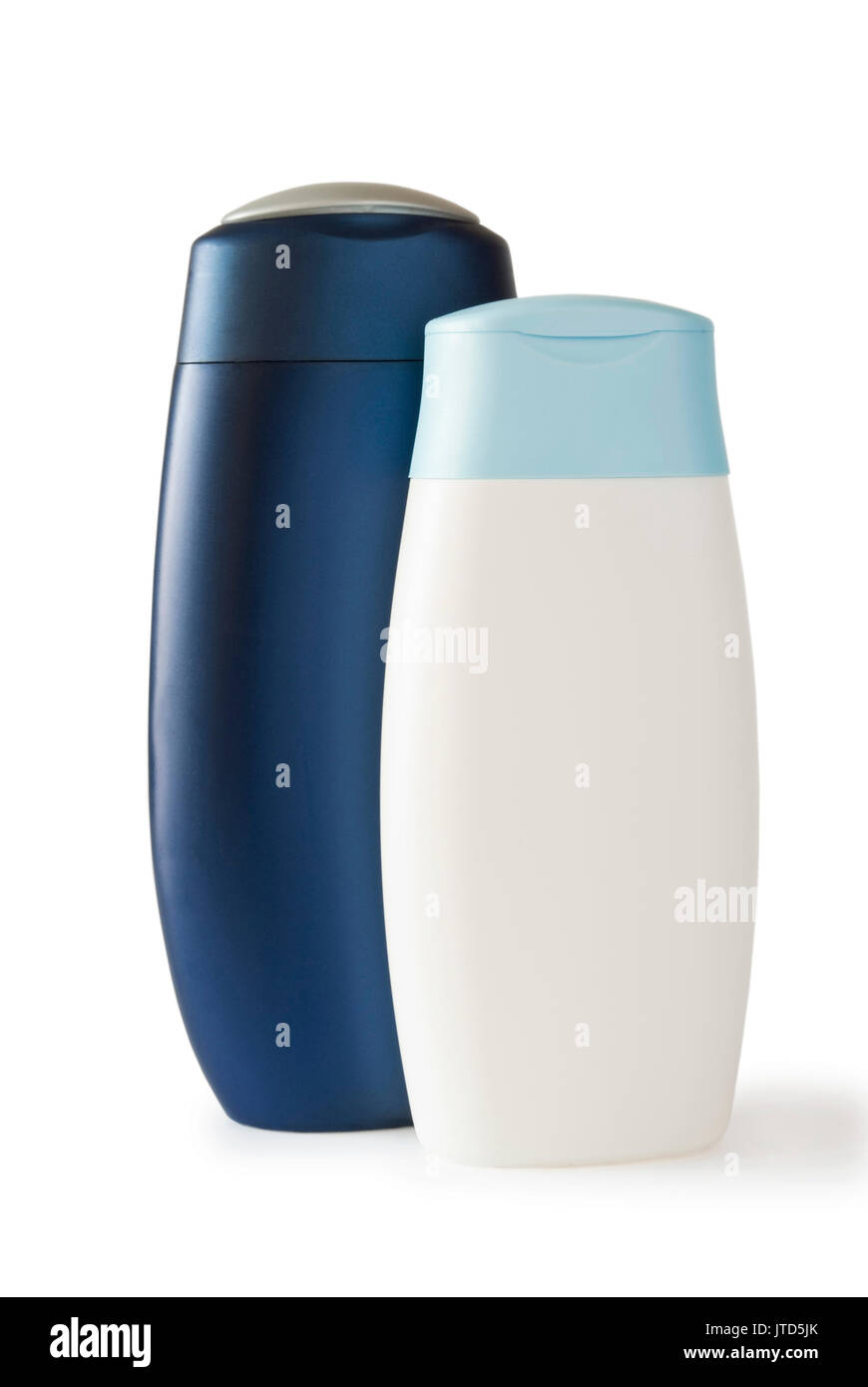 Two different bottles of shampoo on a white background Stock Photo - Alamy