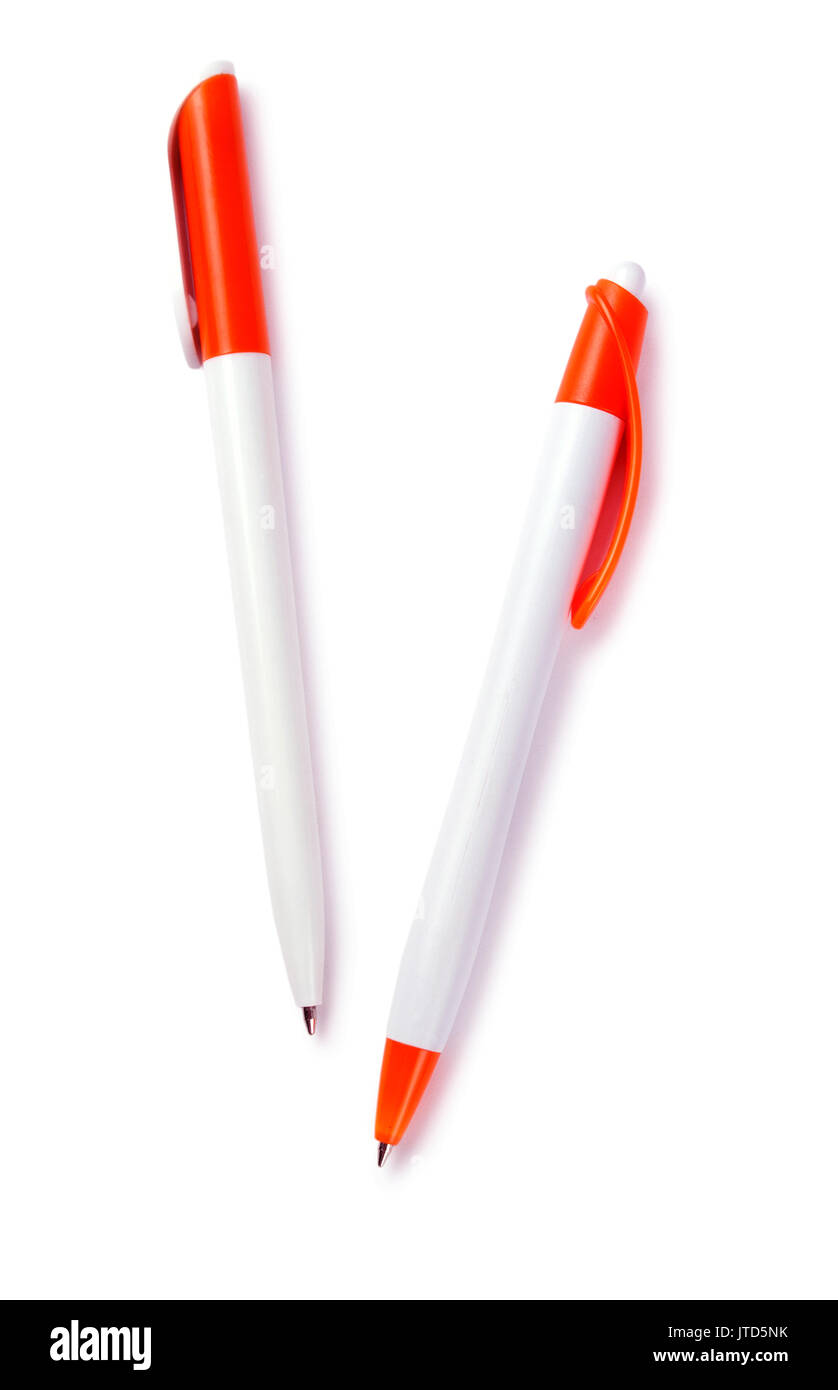 two pens on a white background Stock Photo - Alamy