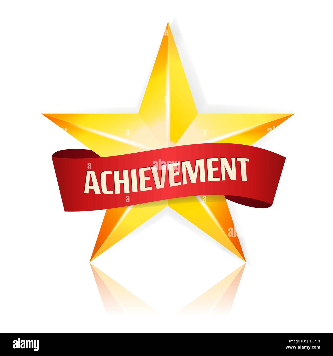 Achievement Vector Star With Red Ribbon Stock Vector Image & Art - Alamy