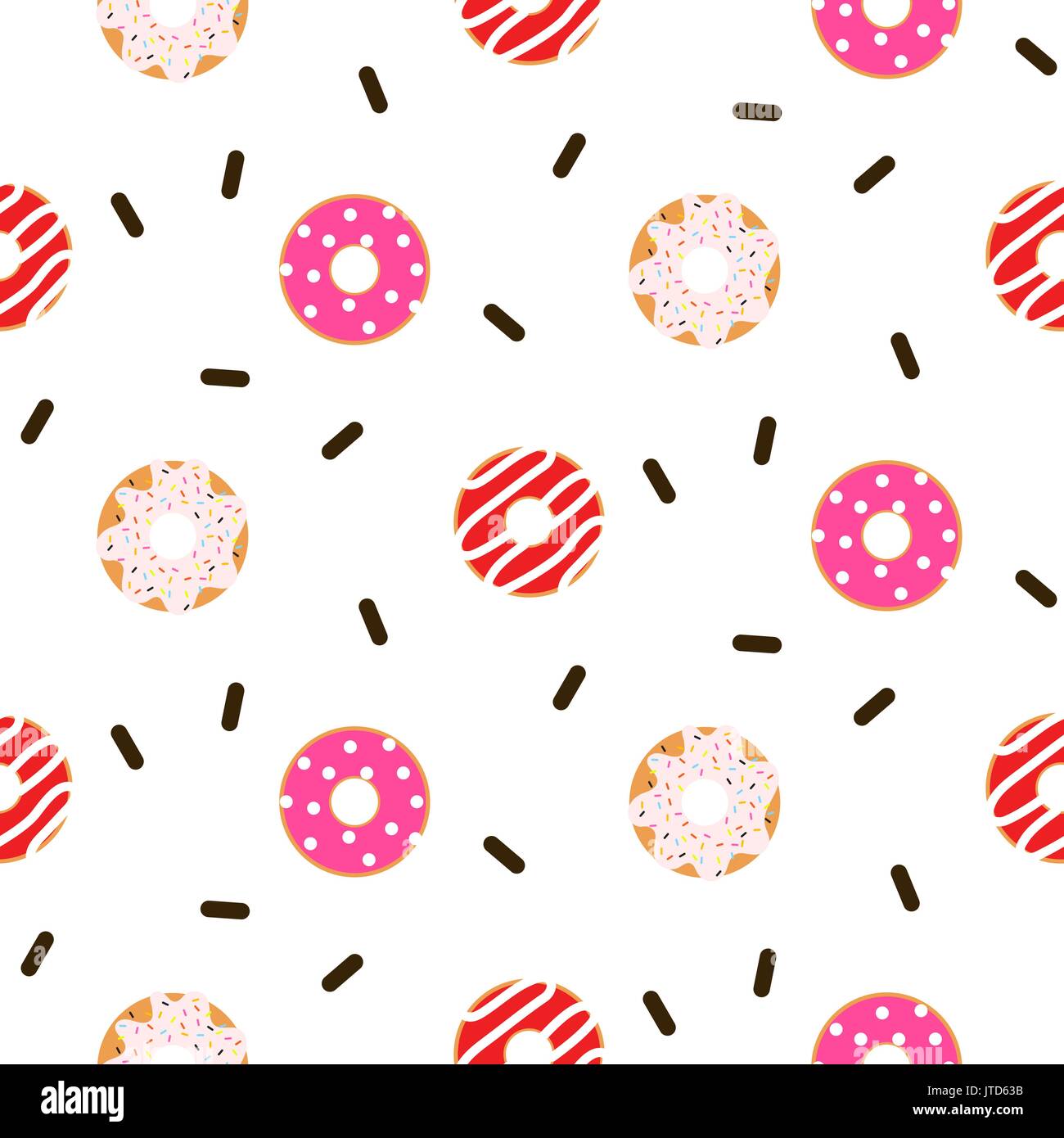 Donut pink glazed seamless vector pattern Stock Vector Image & Art - Alamy