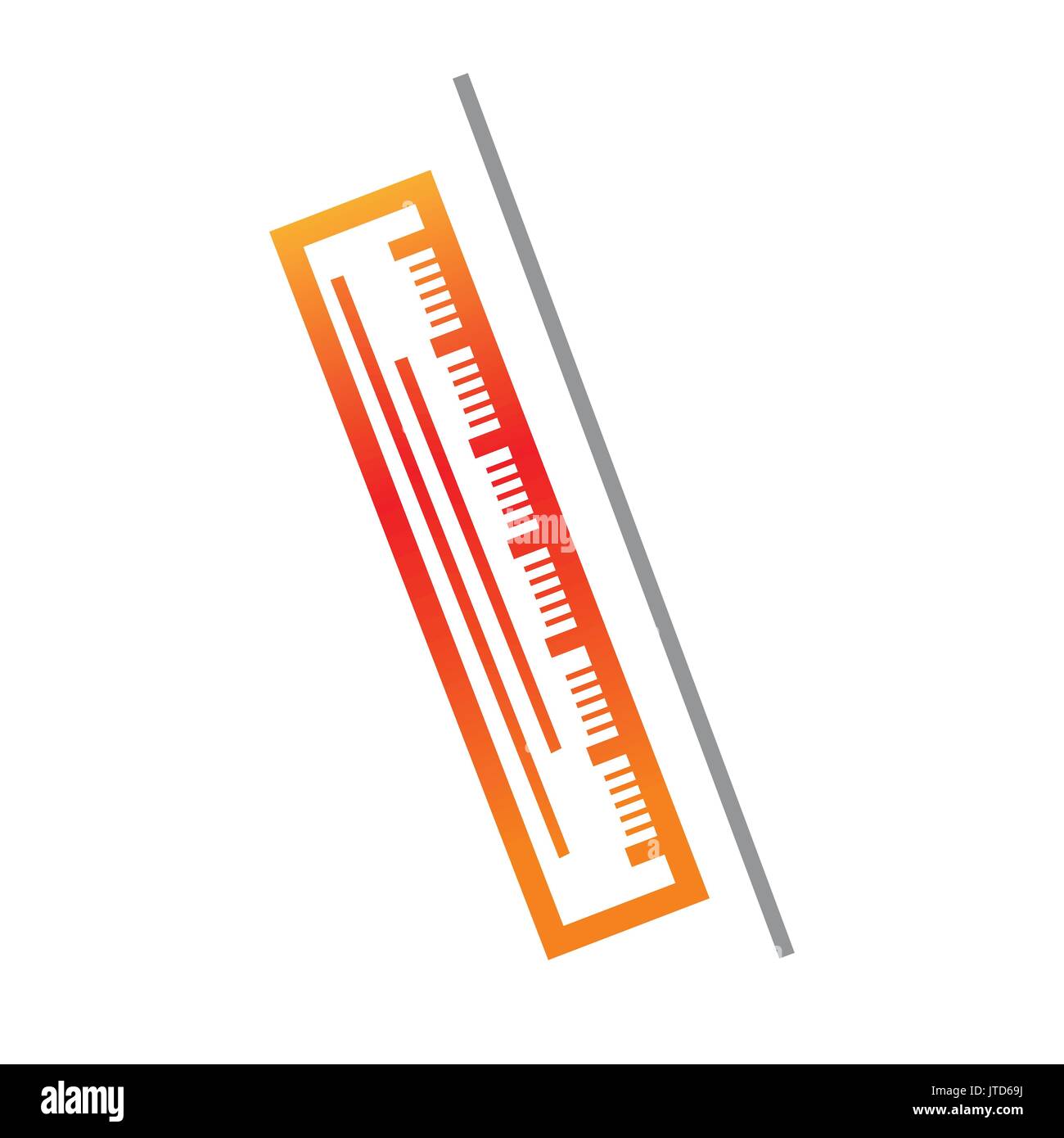 simple ruler icon with a line, isolated on white background Stock ...