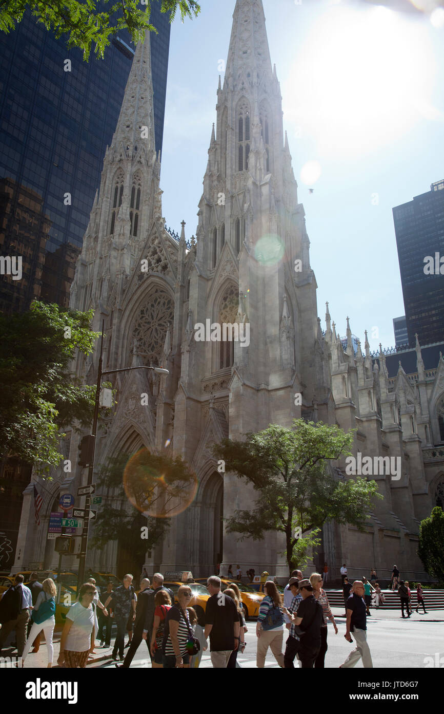 St Patricks Cathedral on Fifth Avenue in Midtown Manhattan - New York ...
