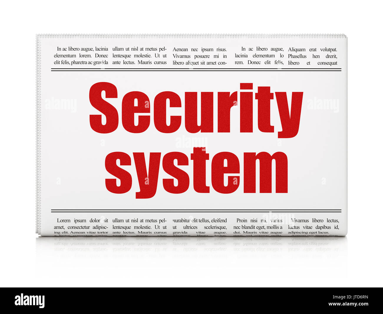 Safety concept: newspaper headline Security System Stock Photo - Alamy