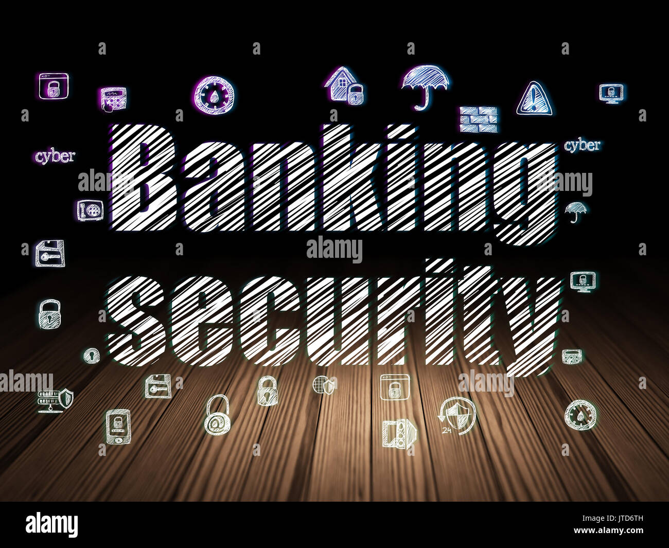 Privacy concept: Banking Security in grunge dark room Stock Photo - Alamy