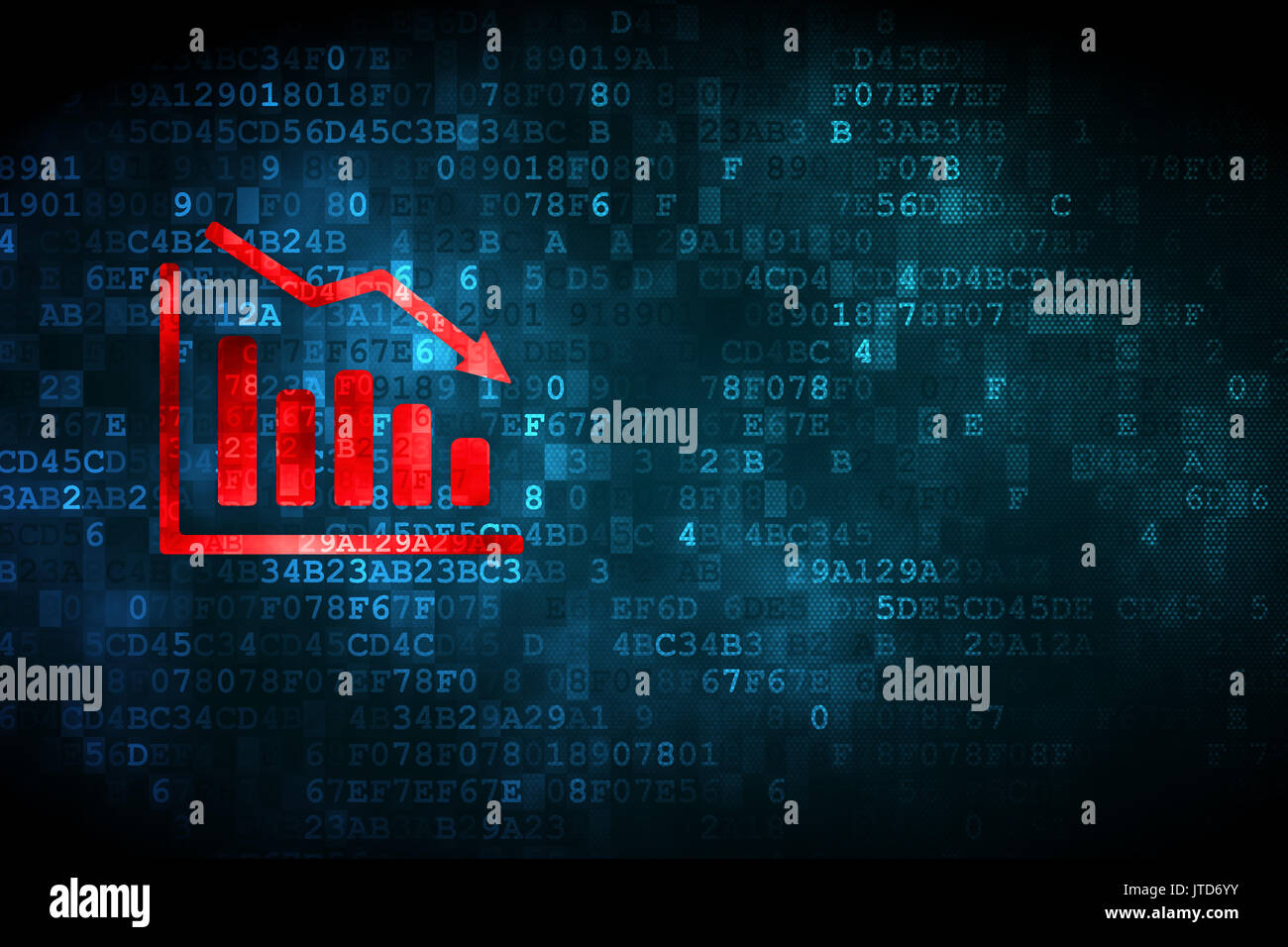 Business concept: Decline Graph on digital background Stock Photo - Alamy