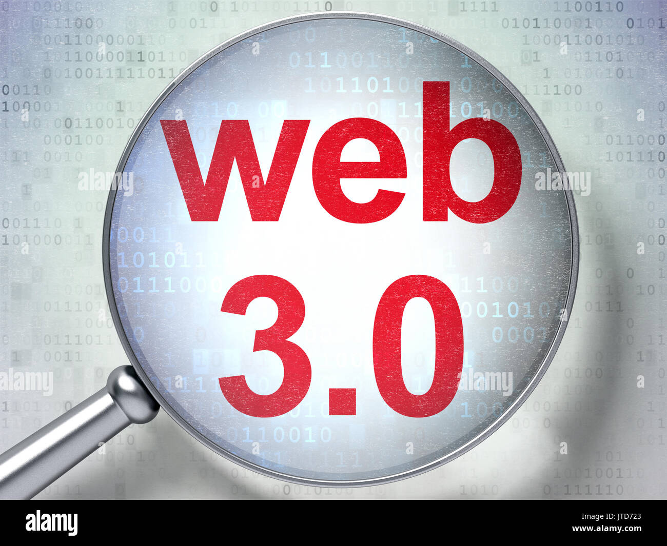 Web development concept: Web 3.0 with optical glass Stock Photo - Alamy