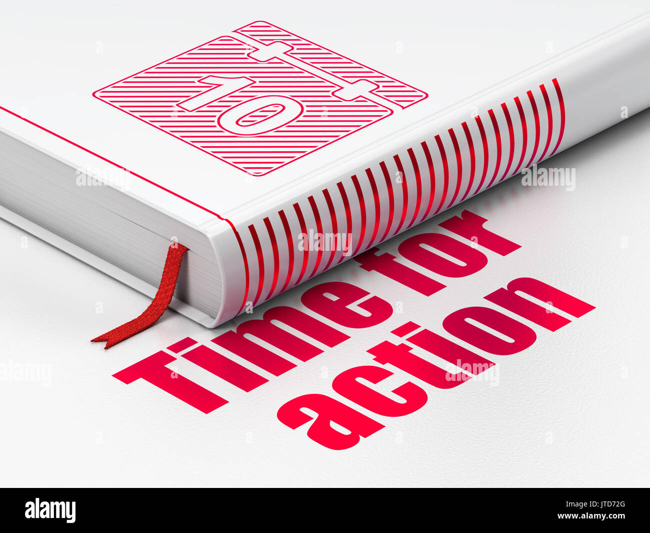 Time concept: book Calendar, Time For Action on white background Stock ...