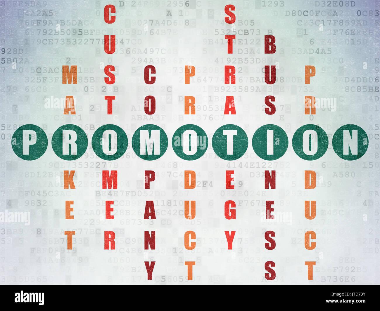 Advertising concept: Promotion in Crossword Puzzle Stock Photo - Alamy