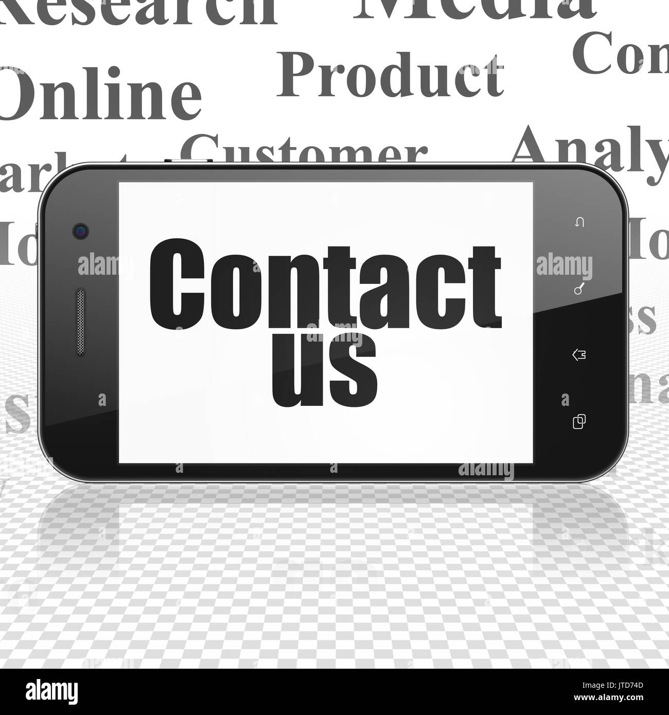 Advertising concept: Smartphone with Contact Us on display Stock Photo ...