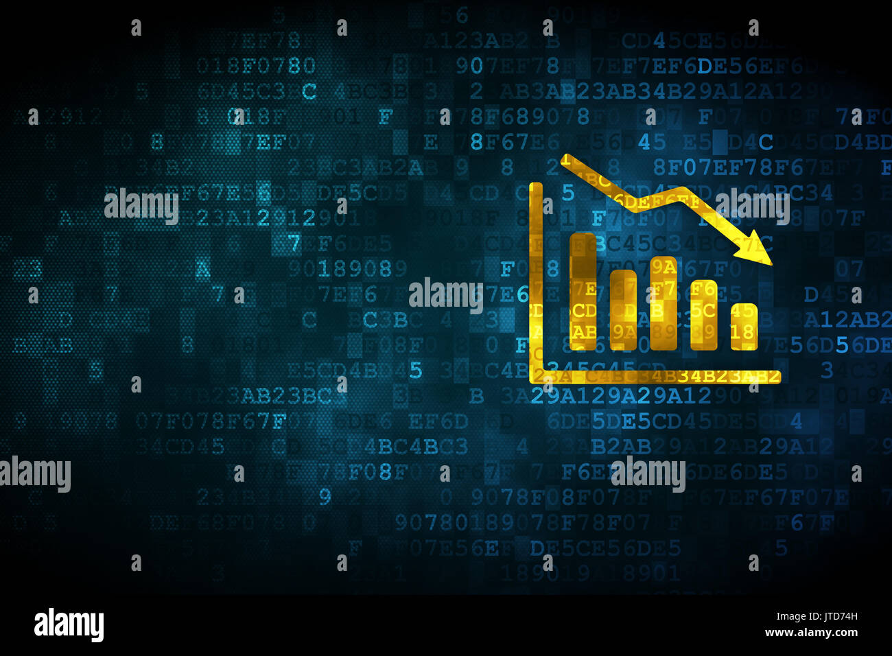 Marketing concept: Decline Graph on digital background Stock Photo - Alamy