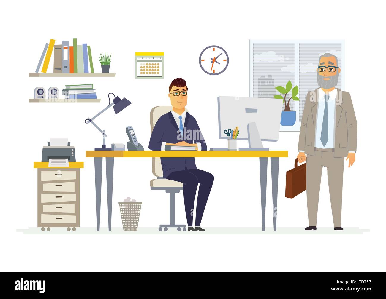 Office Scene - modern vector cartoon business characters illustration ...