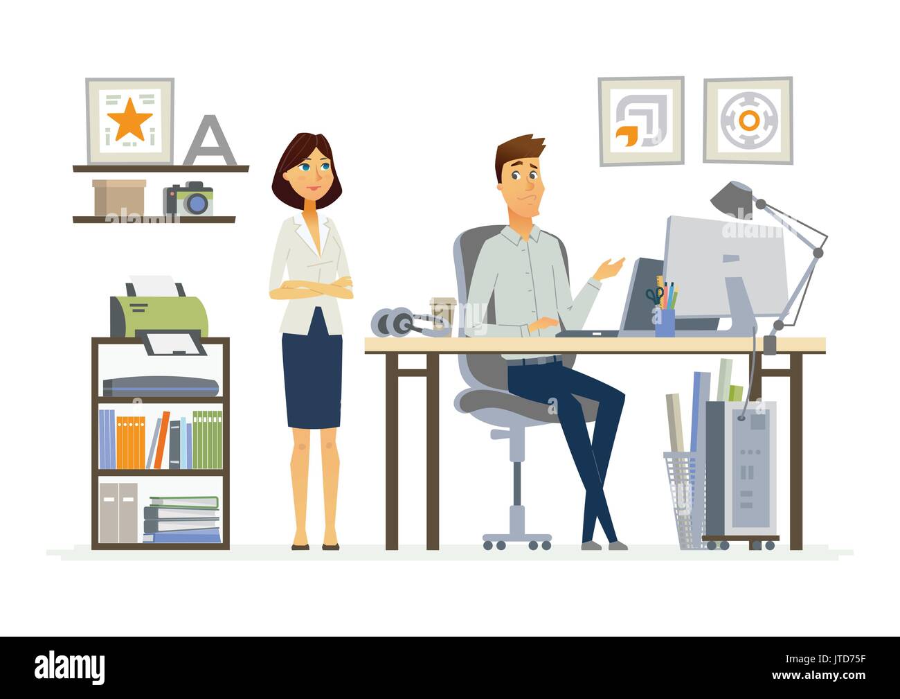 Correcting Mistakes - modern vector cartoon business characters ...