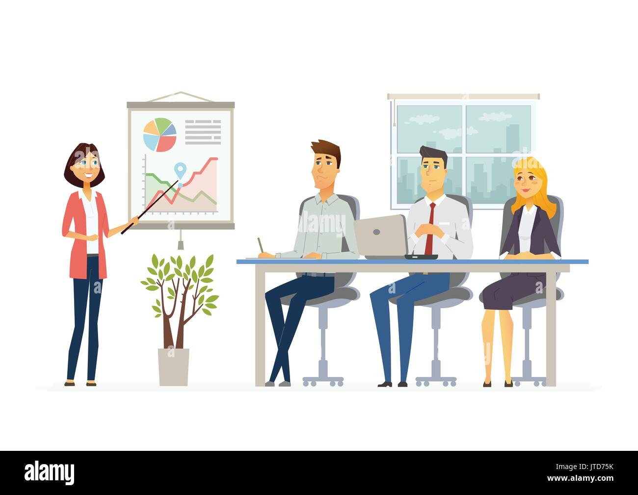 Business Meeting - modern vector cartoon characters illustration Stock ...