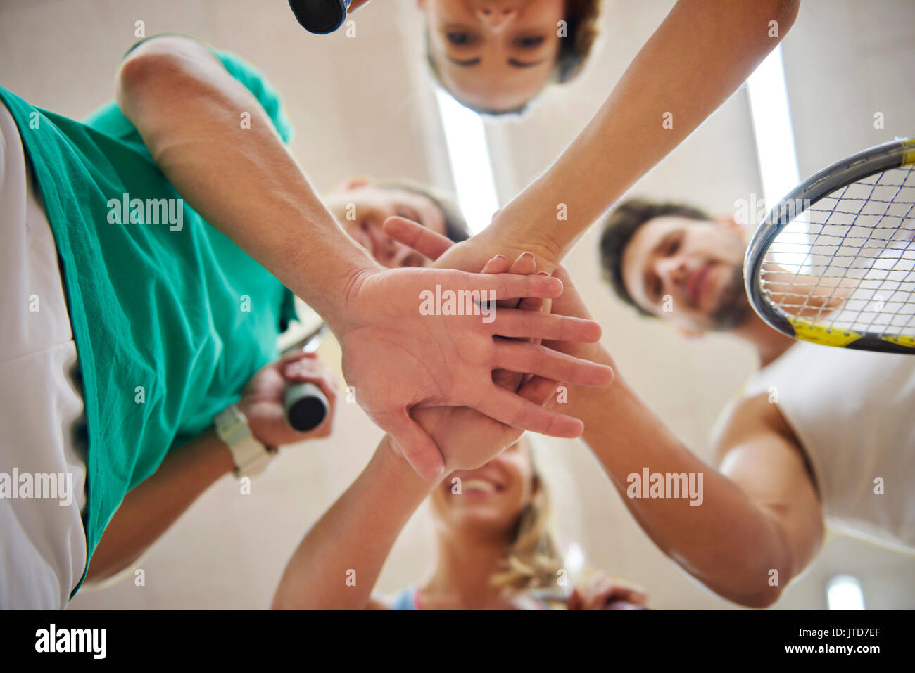 Celebrating the win of the match Stock Photo - Alamy