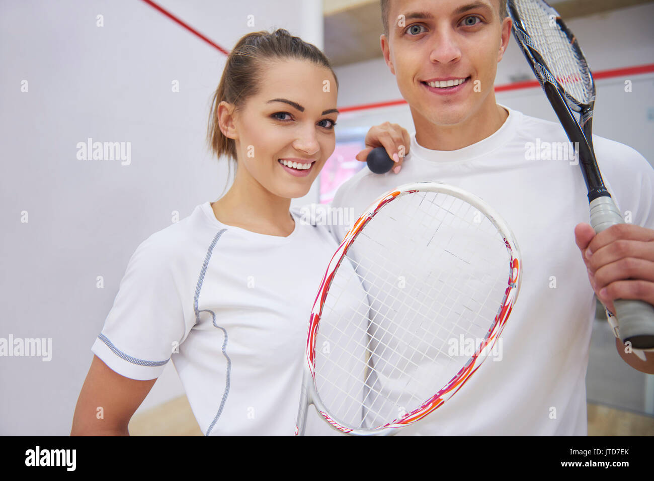 We love playing squash together! Stock Photo - Alamy