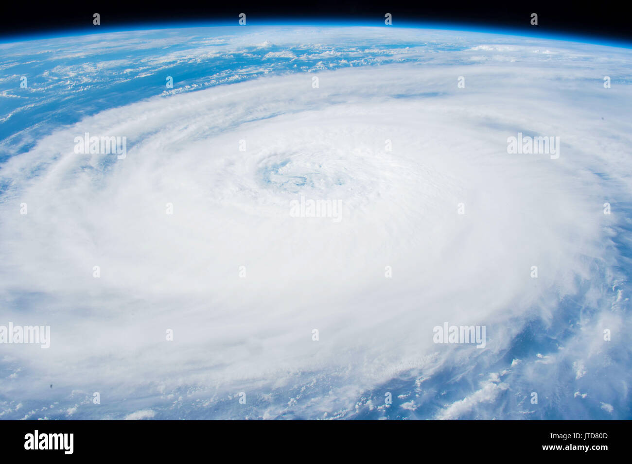 Hurricane, typhoon, aerial view from a spacecraft spaceship on space ...