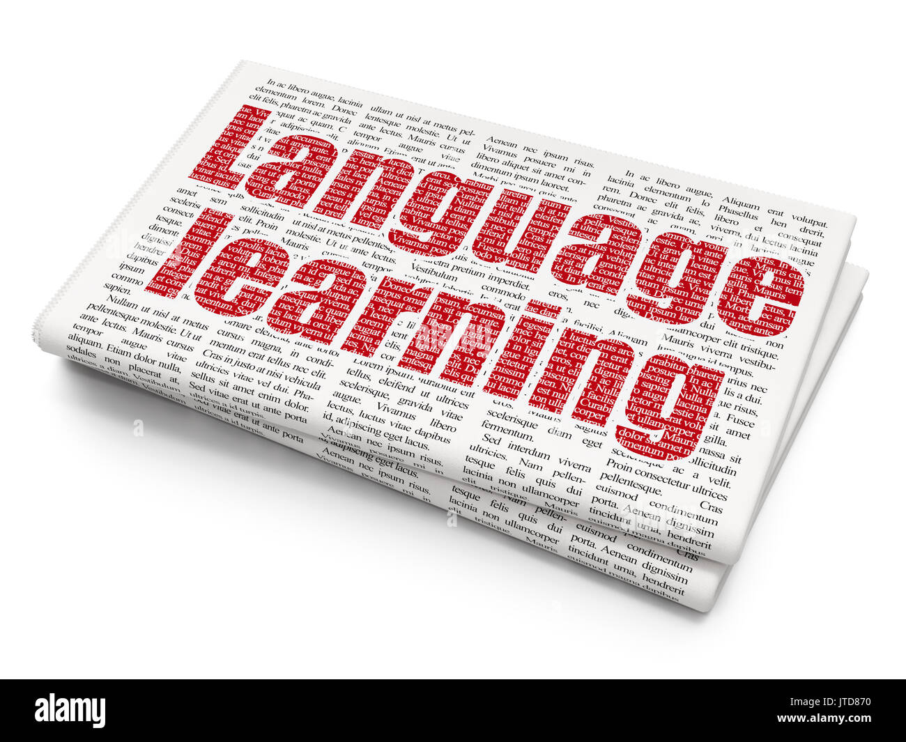Learning concept: Language Learning on Newspaper background Stock Photo ...
