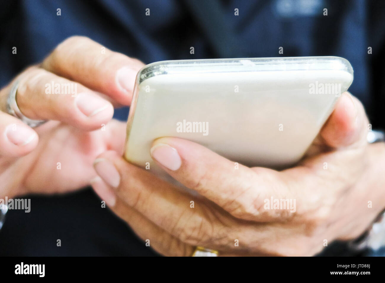 close up image of man hand using mobile phone, communication background ...