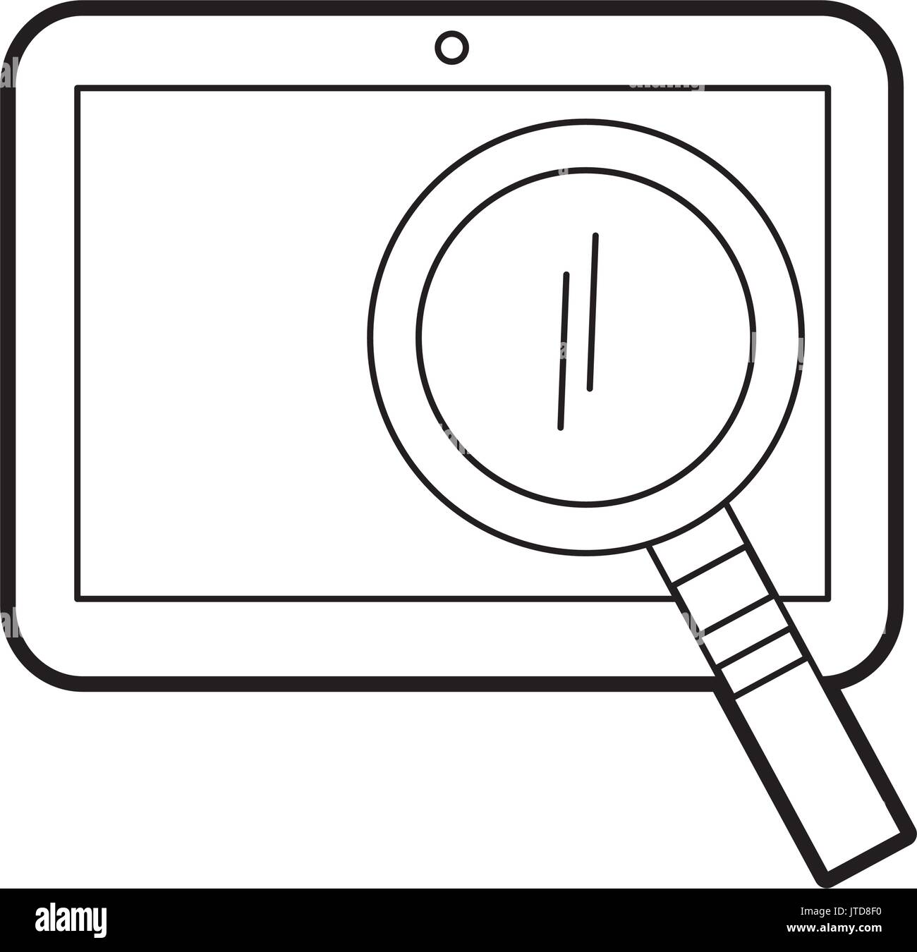 tablet device with magnifying glass Stock Vector Image & Art - Alamy