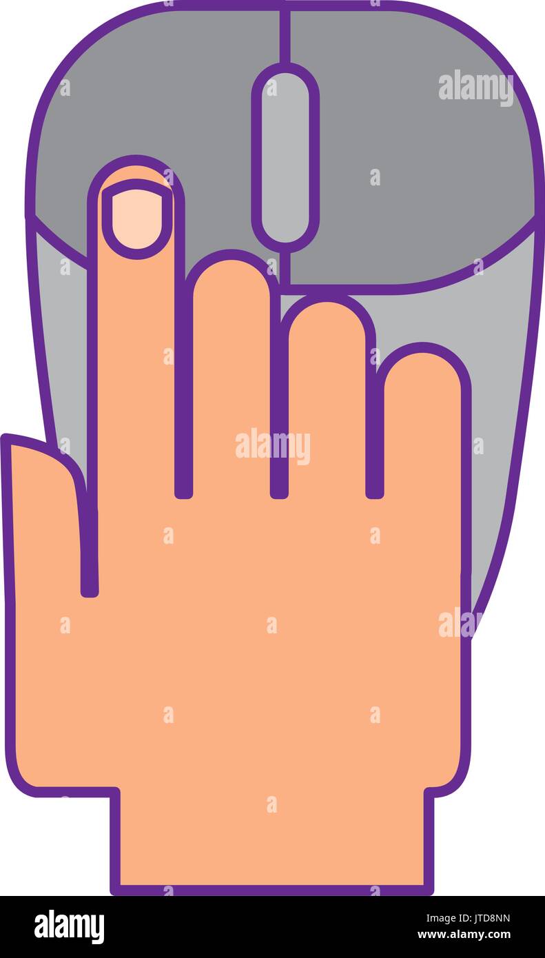 hand human with computer mouse Stock Vector Image & Art - Alamy