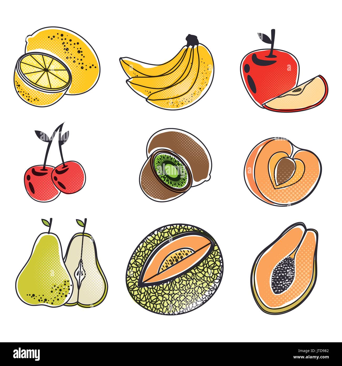 fresh organic fruit concept vector illustration graphic design Stock ...