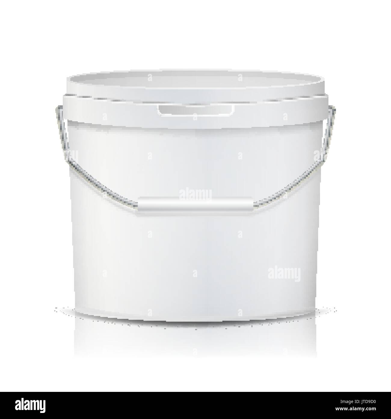 White Bucket Vector. Blank Plastic Tub Bucket. Container For Ice Cream ...